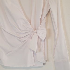 Express | Tops | Express Cute White Bow Front Button Down Shirt | Poshmark